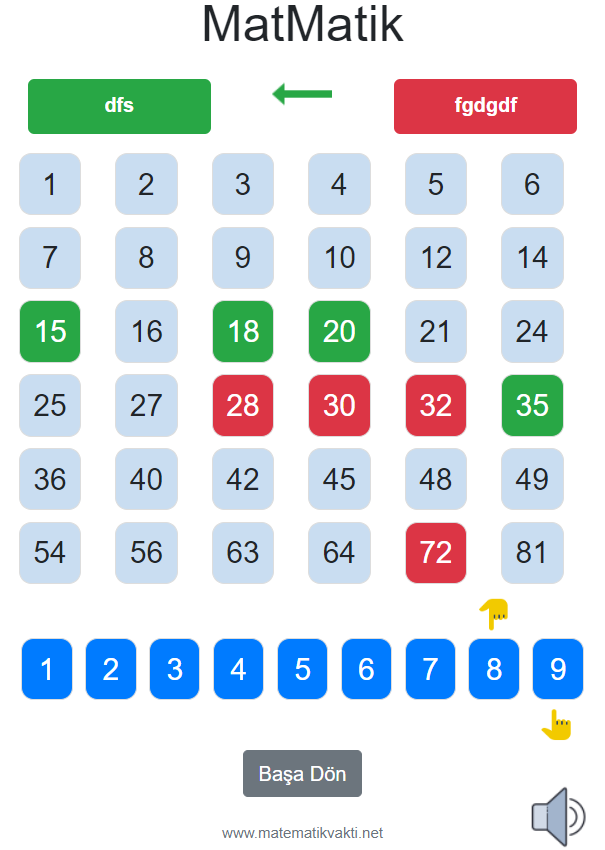 MatMatik Oyunu Oyna - Matematik Vakti
