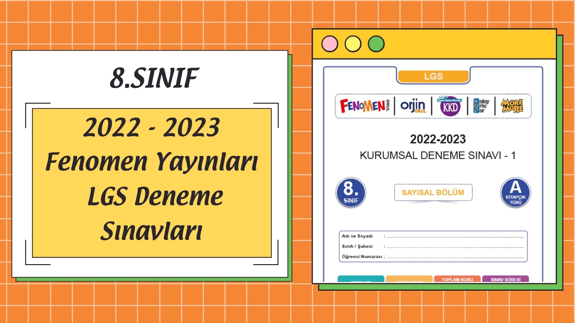 Fenomen Yayınları 8.Sınıf LGS Deneme Sınavları 2022 - 2023 - Matematik ...